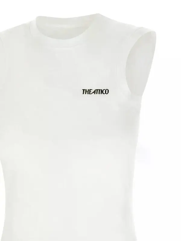Attico Embroidered Logo T-shirt - Neutrals