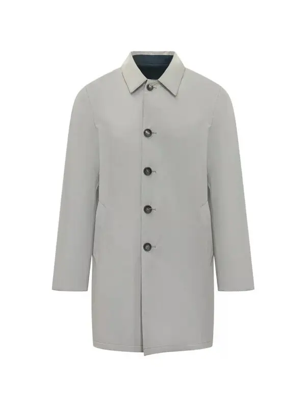 Herno Button-up Pocketed Coat - Grey