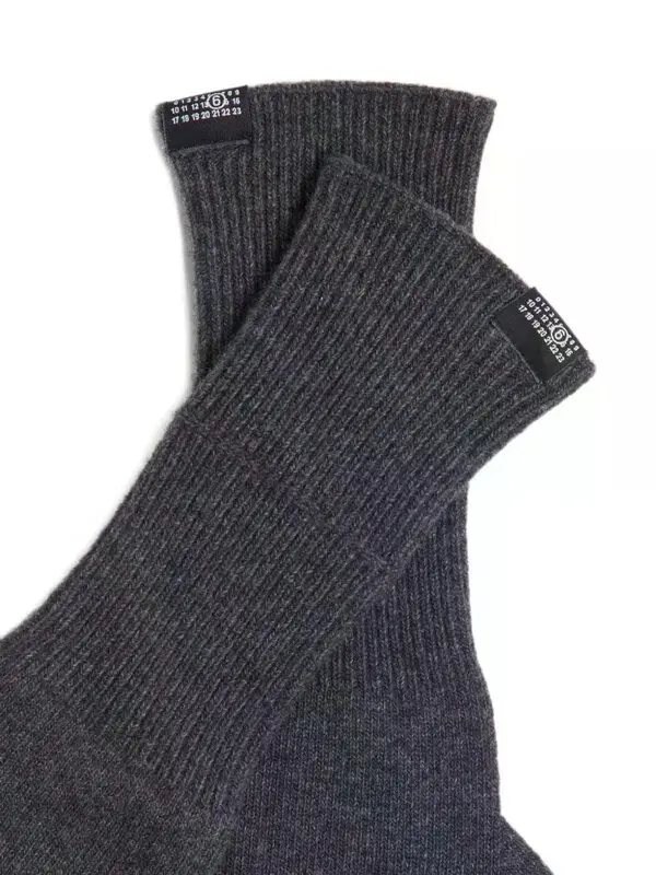 MAISON MARGIELA Ribbed Wool Gloves - Grey