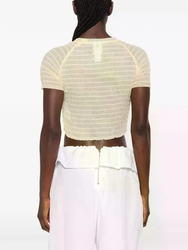 Adidas Logo Print Ruched Cropped T-shirt