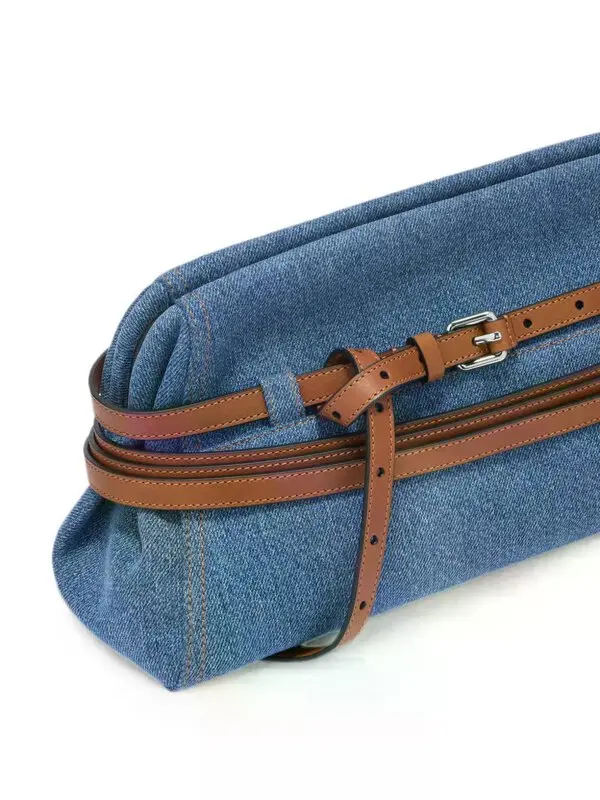 Moschino Belted Denim Clutch Bag