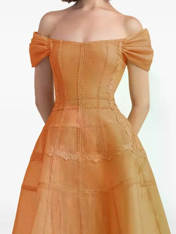 GEMY MAALOUF Off-shoulder Lace-trimmed Dress