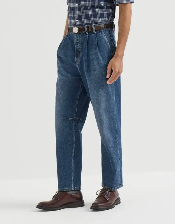 Brunello Cucinelli Iconic Fit Pleated Jeans - Medium Denim