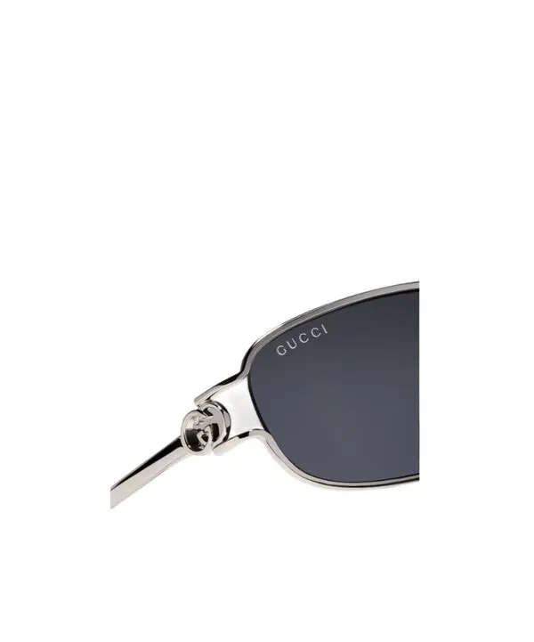 Gucci Rectangular Frame Sunglasses With Interlocking G Detail