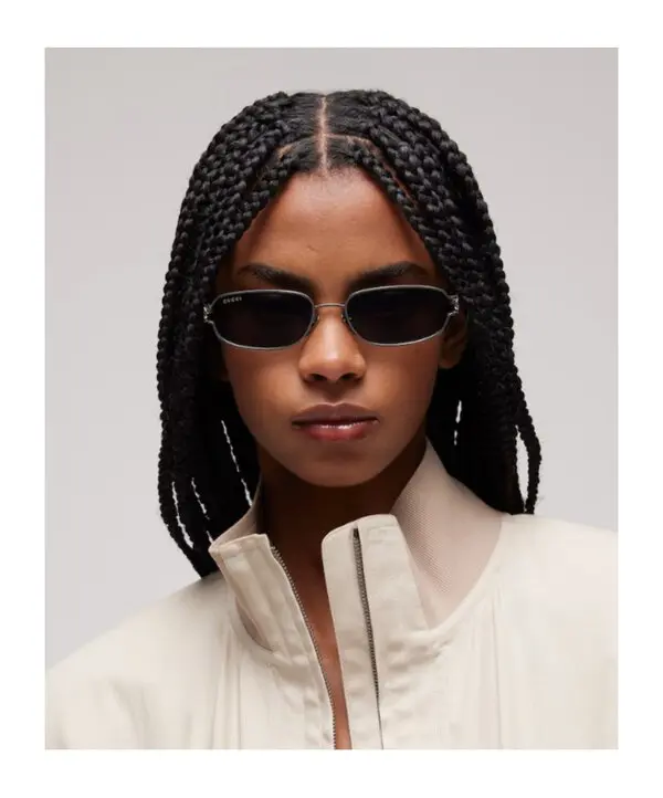 Gucci Rectangular Frame Sunglasses With Interlocking G Detail