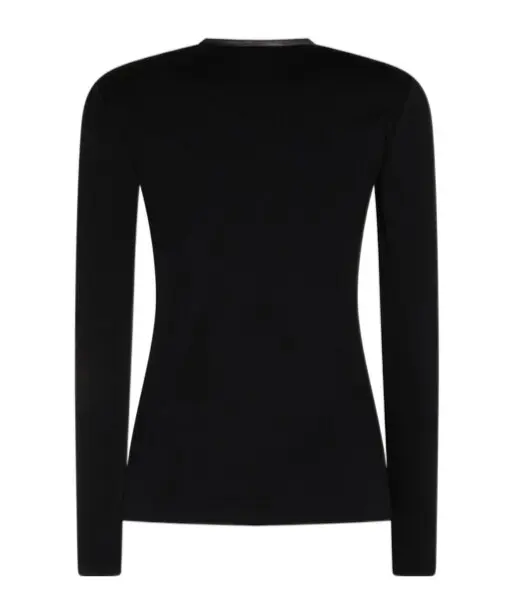 Fabiana Filippi Trimmed V-neck Long Sleeve Top