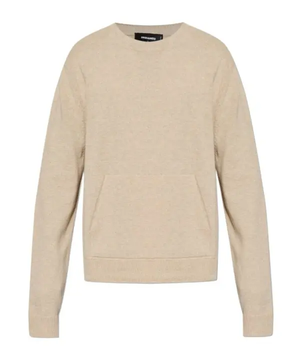Dsquared2 Long Sleeve Sweater With Pocket Detail - Light Brown