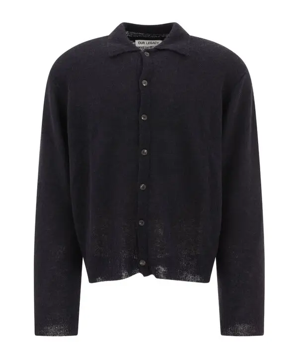 Our Legacy Lapel Knitted Cardigan - Black