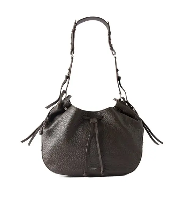 Isabel Marant Étoile Tassel Textured Leather Shoulder Bag - Black