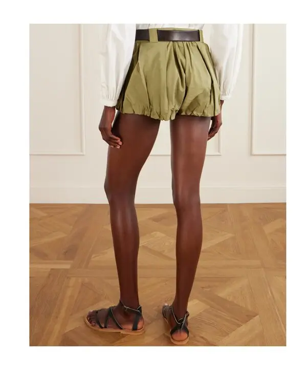 Sea Andrea Belted Cotton-twill Shorts - Green