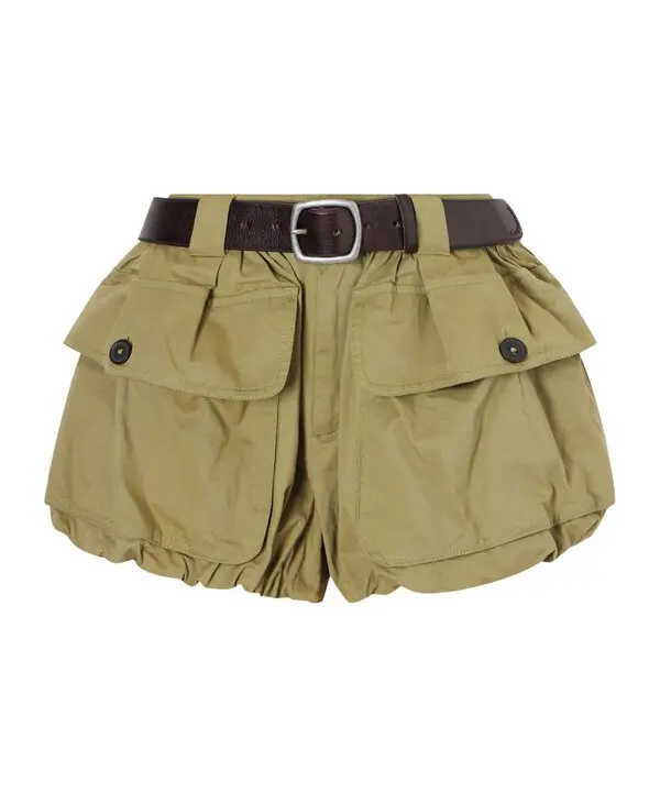 Sea Andrea Belted Cotton-twill Shorts
