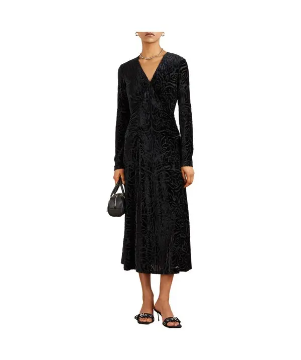 Sea Devoré-velvet Midi Dress