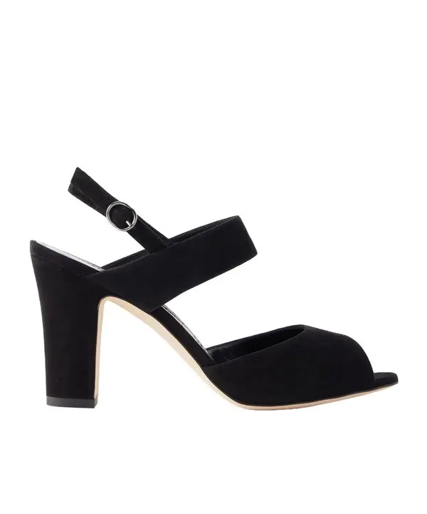 Manolo Blahnik Khiko 90 Suede Slingback Sandals