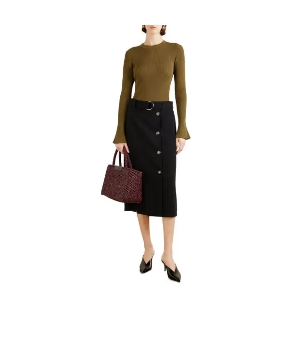 Proenza Schouler Burgundy Woven Tote Bag