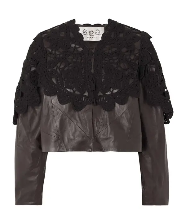 Sea V-neck Leather Jacket