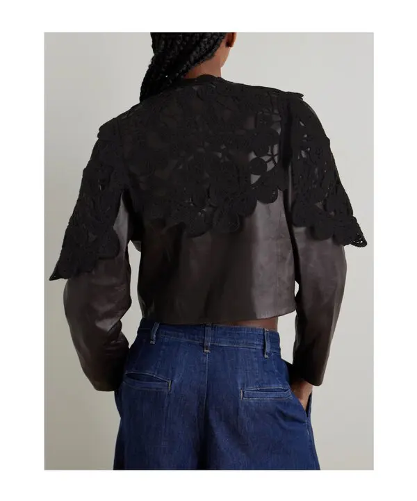 Sea V-neck Leather Jacket