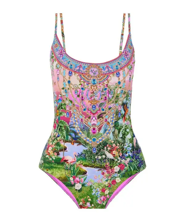Camilla Thin Strap One-piece Swimsuit - Multicolor