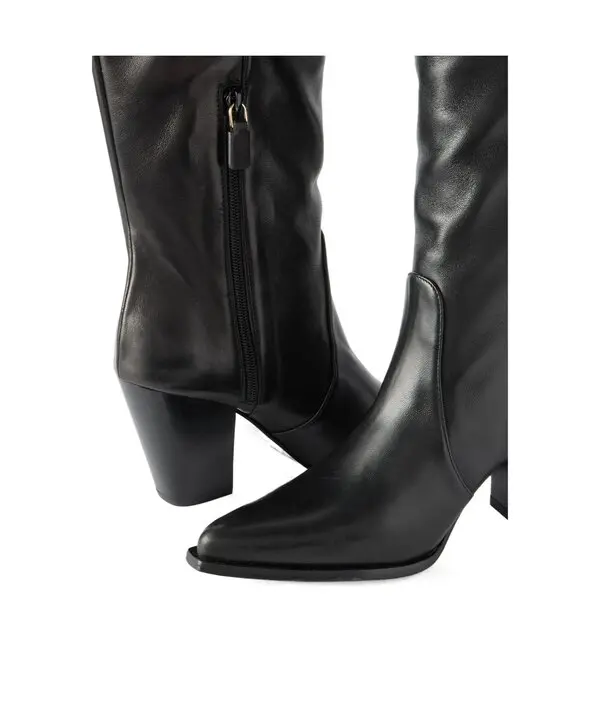 STUART WEITZMAN Solid-color Leather Knee Boots