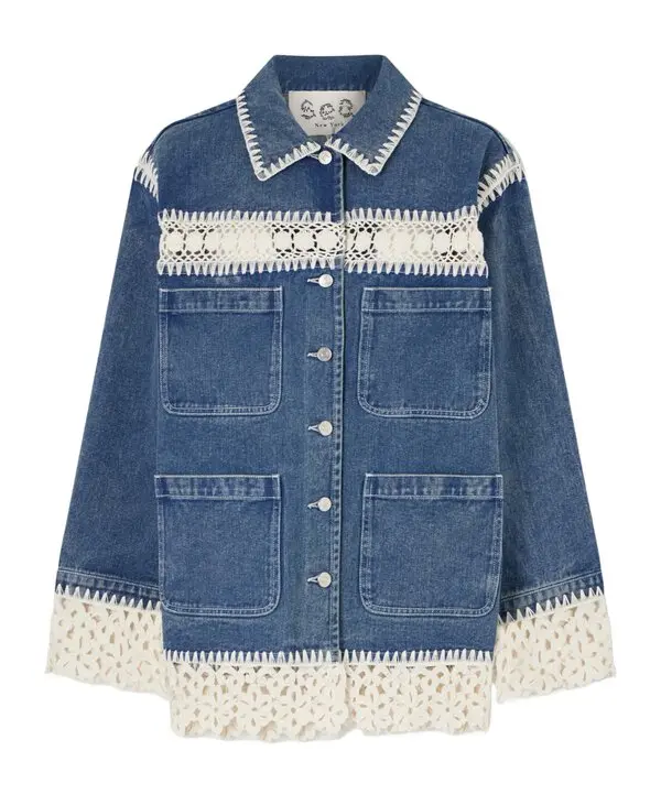 Sea Stasia Crochet-trimmed Denim Jacket - No