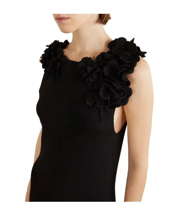 Altuzarra Floral Appliqué Maxi Dress - Black