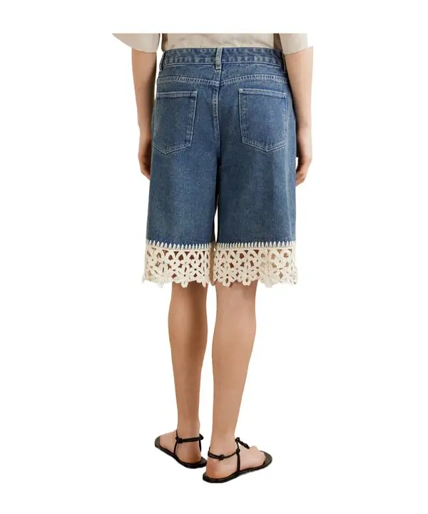 Sea Stasia Crochet-knit Denim Shorts - No