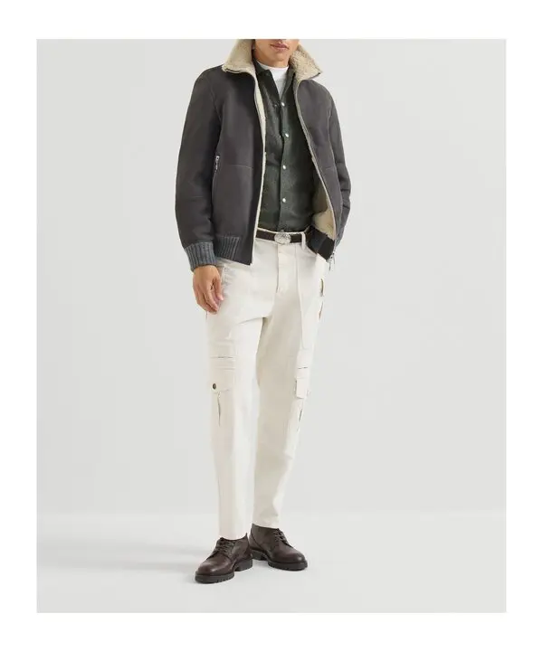 Brunello Cucinelli Virgin Wool Flannel Overshirt With Spread Collar And Chest Pockets