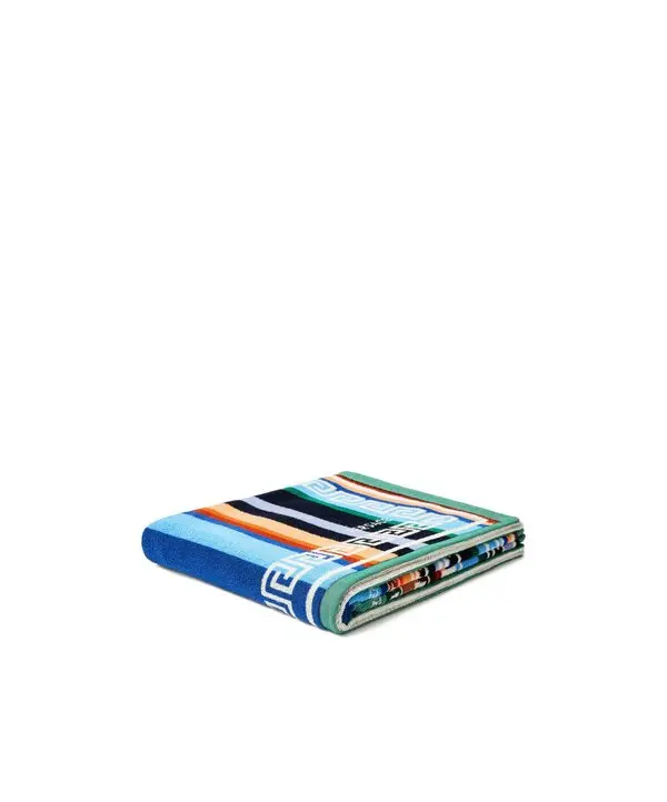 Versace Striped Cotton-terry Jacquard Bath Towel