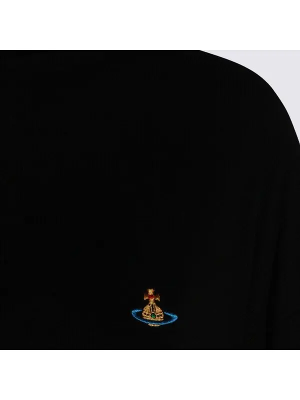 VIVIENNE WESTWOOD Long Sleeve Ribbed Top With Orb Embroidery