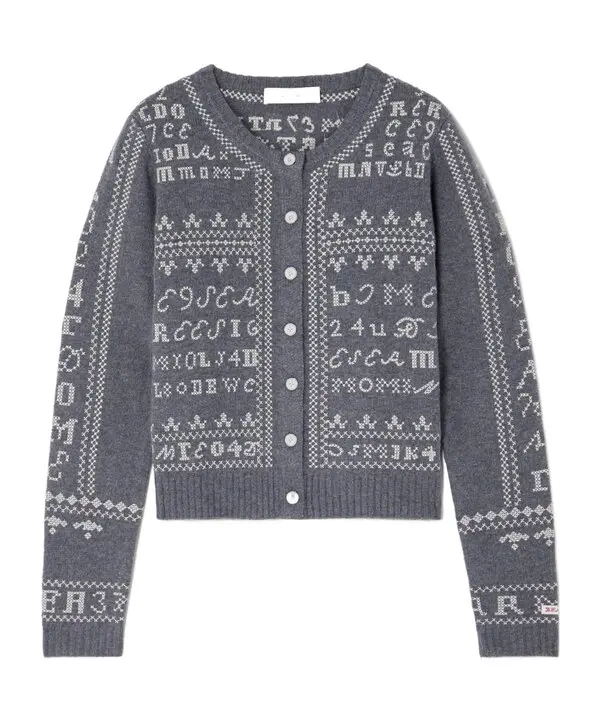 Sea Embroidered Wool Cardigan