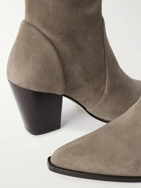 STUART WEITZMAN Block Heel Stretch Ankle Boots