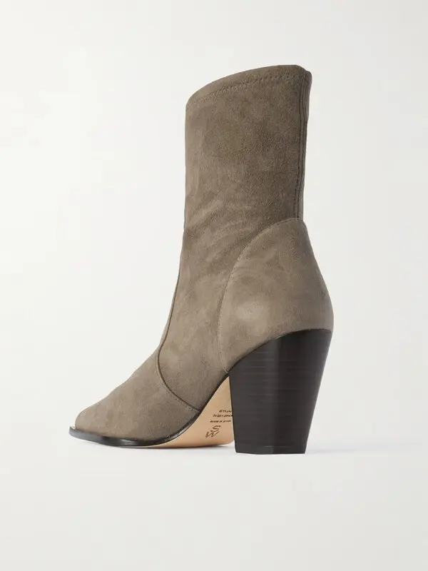 STUART WEITZMAN Block Heel Stretch Ankle Boots