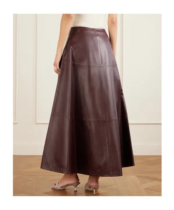 Altuzarra Varda Paneled Leather Midi Skirt