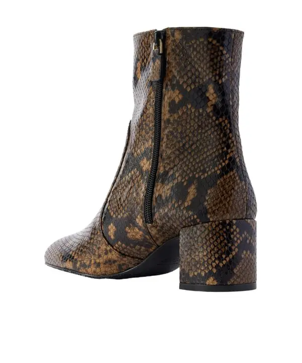 STUART WEITZMAN Snake-effect Leather Ankle Boots