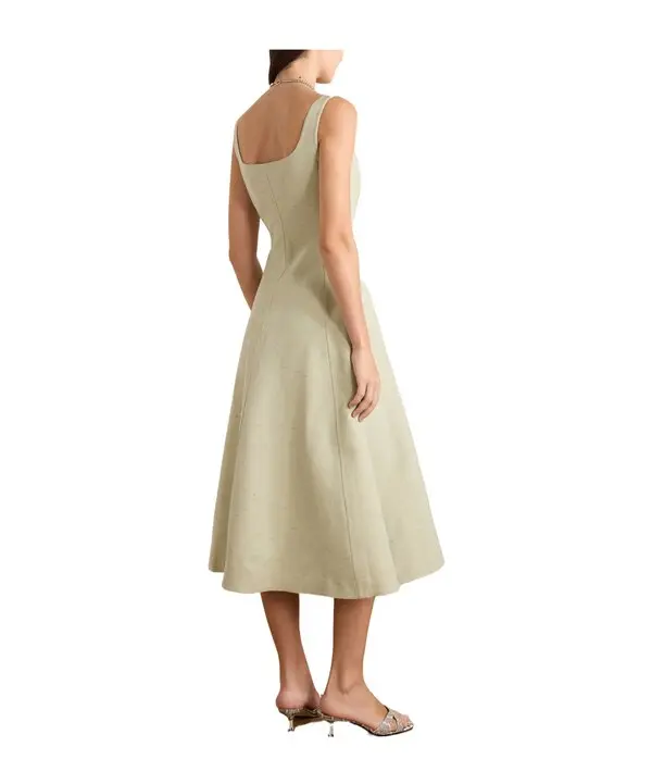 Altuzarra Orrie Button-embellished Cotton-blend Midi Dress