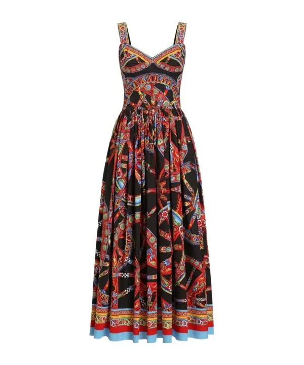Dolce & Gabbana Carretto-print Poplin Dress - Multicolor