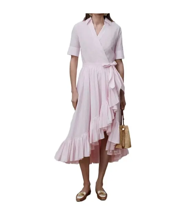 Dior Mid-length Ruffled Wrap Dress - Multicolor