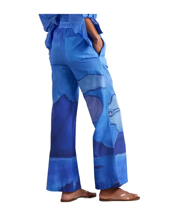 DONDE ESTEBAN Printed Cotton-voile Wide-leg Pants