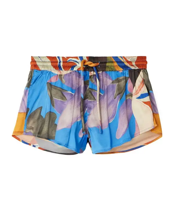 DONDE ESTEBAN Printed Satin Shorts