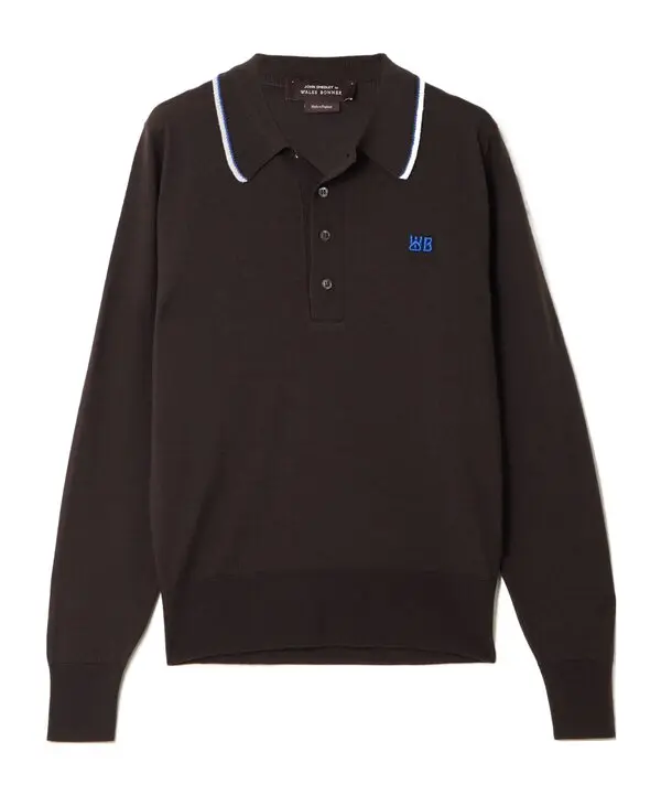 WALES BONNER Solid Wool Polo Sweater
