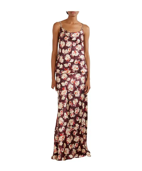 Rabanne Floral-patterned Chain-detail Top