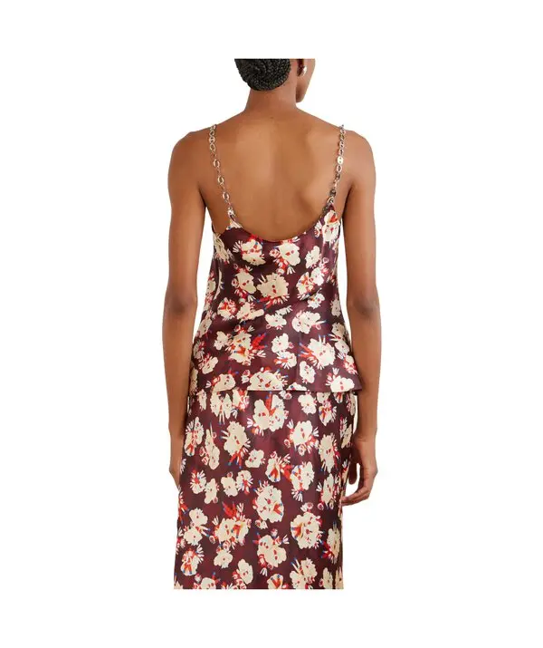 Rabanne Floral-patterned Chain-detail Top