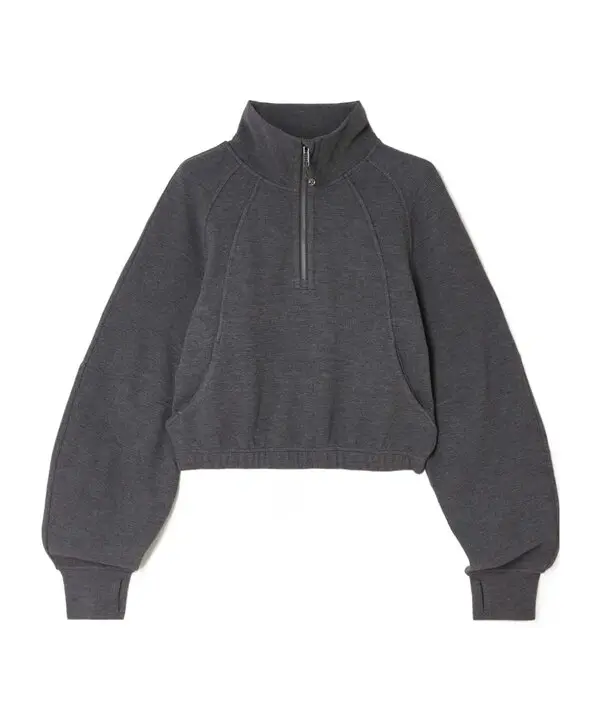 Lululemon Cropped Waffle-knit Half-zip Sweater
