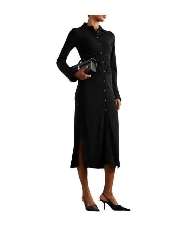Altuzarra Claudia Crystal-embellished Ruched Midi Dress - Black