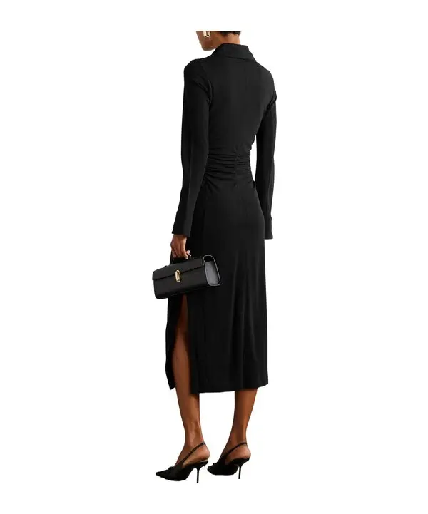 Altuzarra Claudia Crystal-embellished Ruched Midi Dress - Black