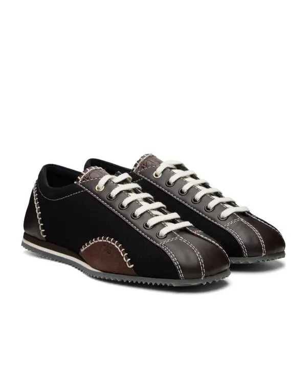 WALES BONNER Suede-trimmed Leather And Canvas Sneakers