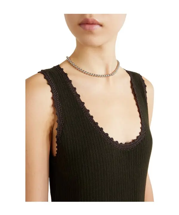 WALES BONNER Crochet-trimmed Ribbed Cotton-blend Midi Dress
