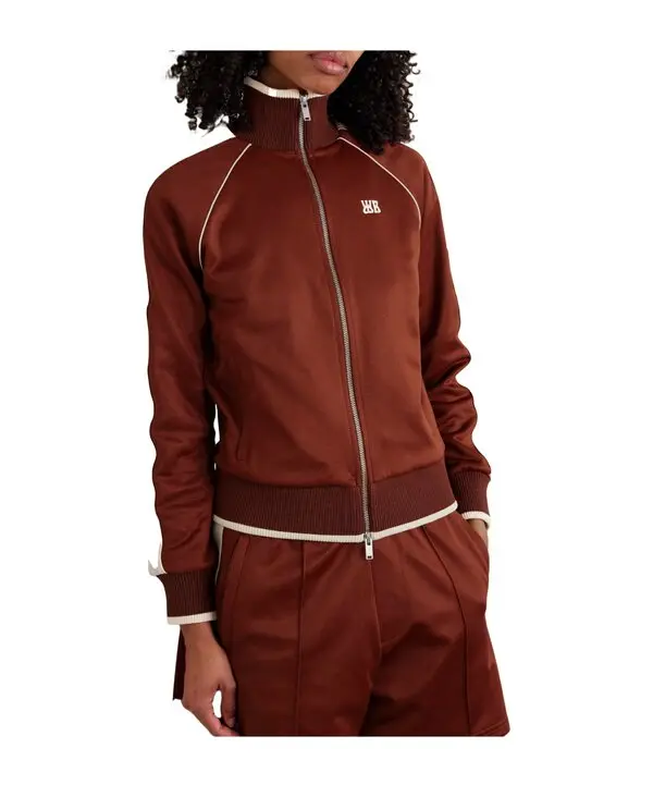WALES BONNER Embroidered Mesh-trimmed Jersey Track Jacket