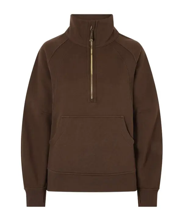 Lululemon Cotton-blend Jersey Funnel-neck Half Zip Sweatshirt - Green