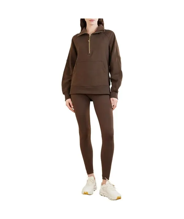 Lululemon Cotton-blend Jersey Funnel-neck Half Zip Sweatshirt