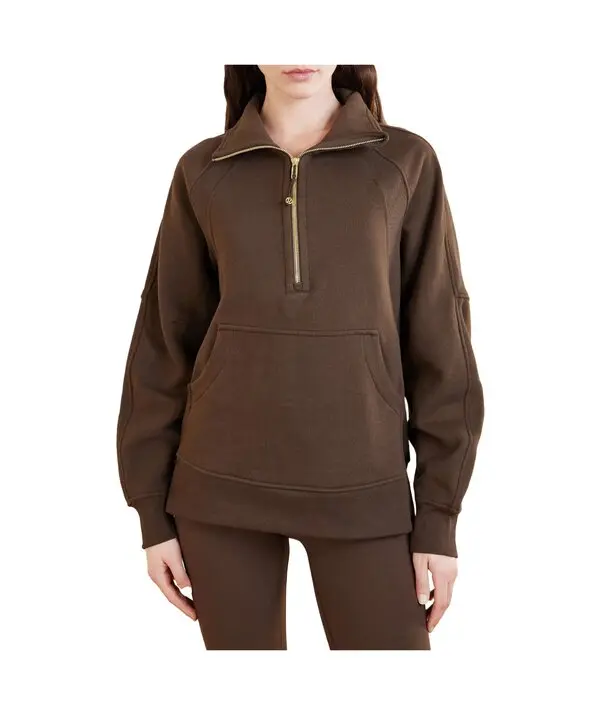 Lululemon Cotton-blend Jersey Funnel-neck Half Zip Sweatshirt